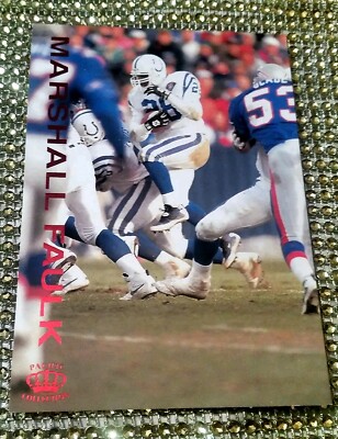 1995 Pacific Gridiron Marshall Faulk #32 4x6" OVERSIZED card w/Top ...