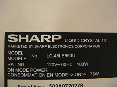 Sharp TV model LC-48LE653U Various Parts | eBay
