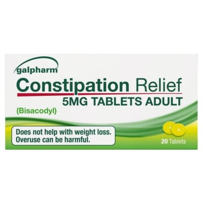 100 Galpharm Constipation Relief Tablets 5mg Bisacodyl Laxative ...