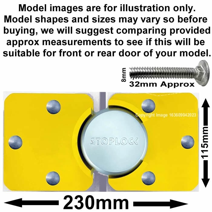 Stoplock Security Van Door Lock Yellow Anti-Theft Rear Side Hasp Pad ...