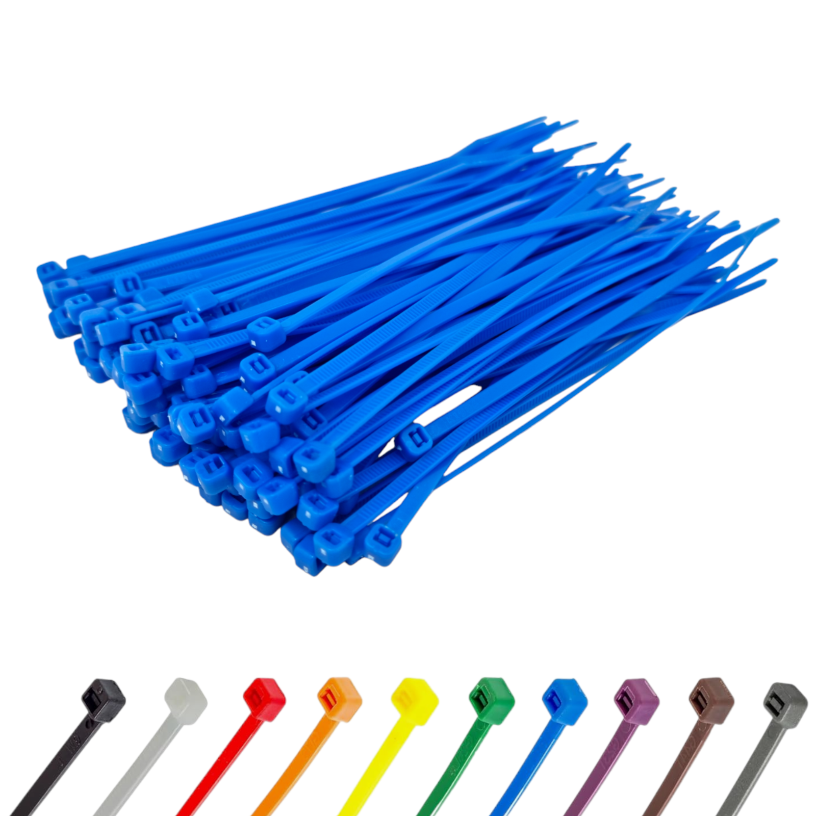 100 x Nylon Plastic Cable Ties Zip Tie Wraps Coloured Thin Small Large ...