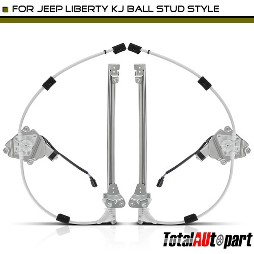 2x Rear Window Regulator w/ Motor for Jeep Liberty KJ 2002-2007 Ball ...