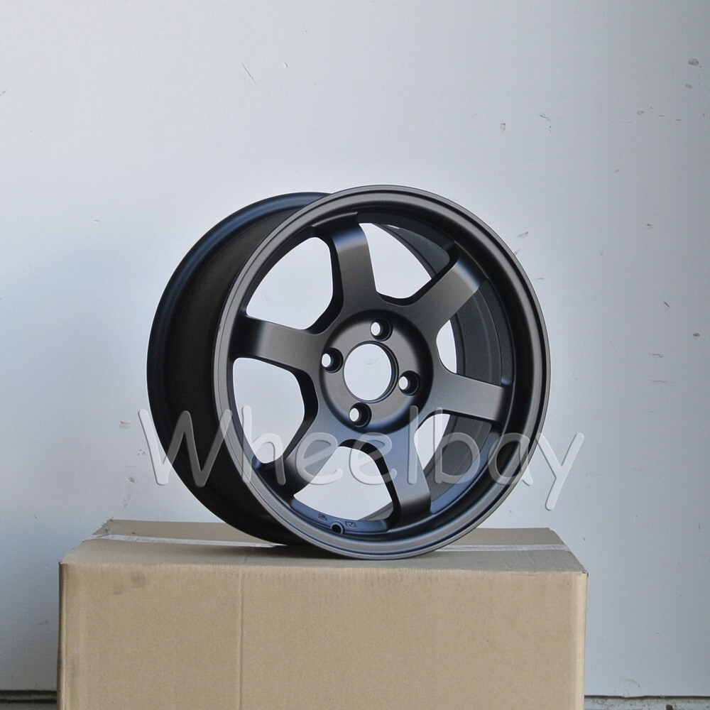 4 ROTA WHEELS GRID 15X6.5 4X100 38 67.1 SATIN BLACK | eBay