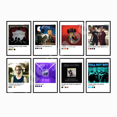 FALL OUT BOY Discography Aesthetic Colour Pallette Album Music Poster ...