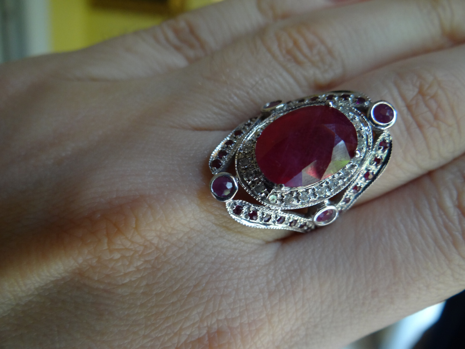 De Buman genuine 14 kt gold Ladies ruby and diamonds ring size 7 | eBay