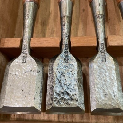 3rd Kunikei Oire Nomi Japanese Bench Chisel Set of 10 Polished Hammered ...