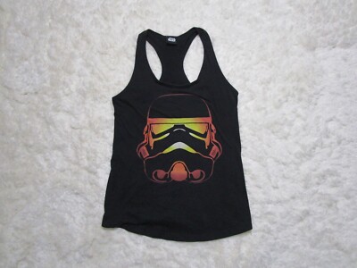 Star Wars Tank Top Womens Medium Black Orange Storm Trooper Helmet | eBay