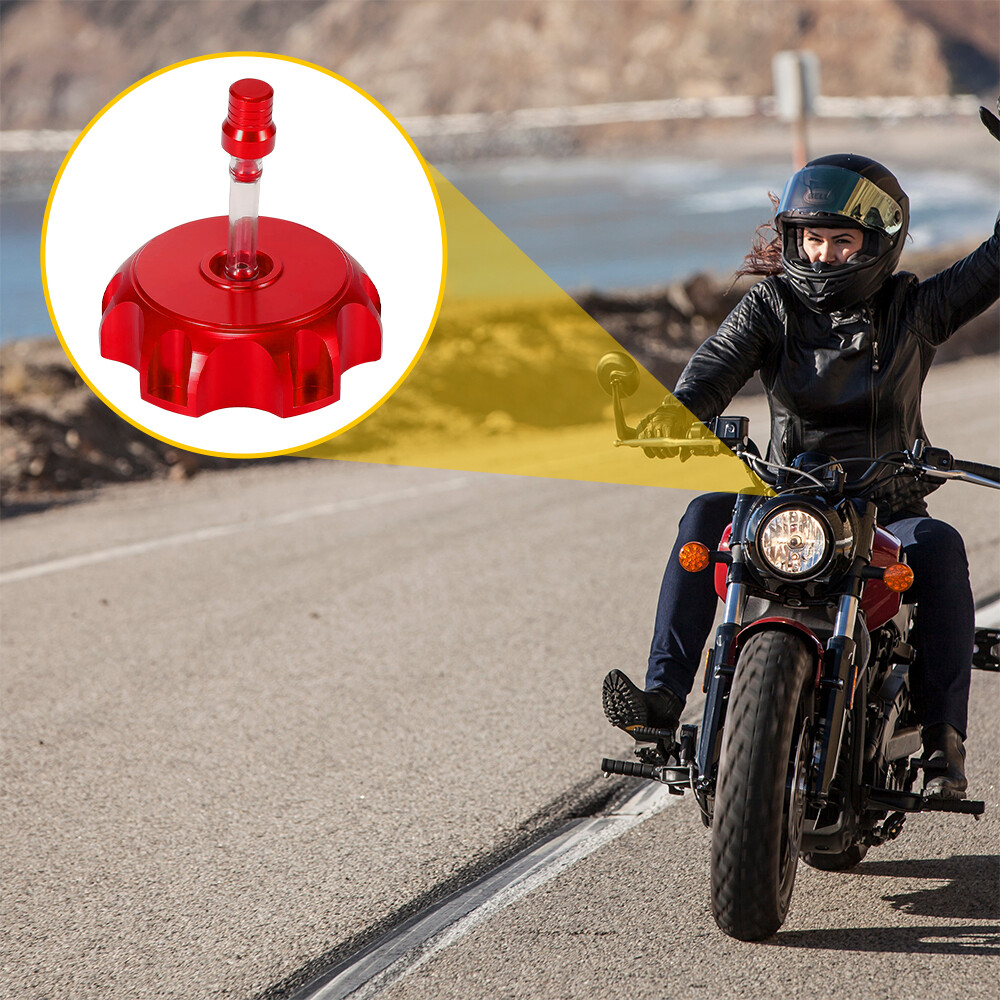 Red Fuel Gas Tank Cap W/ Valve Breather Tube Kit Fits Motorcycle 51 ...