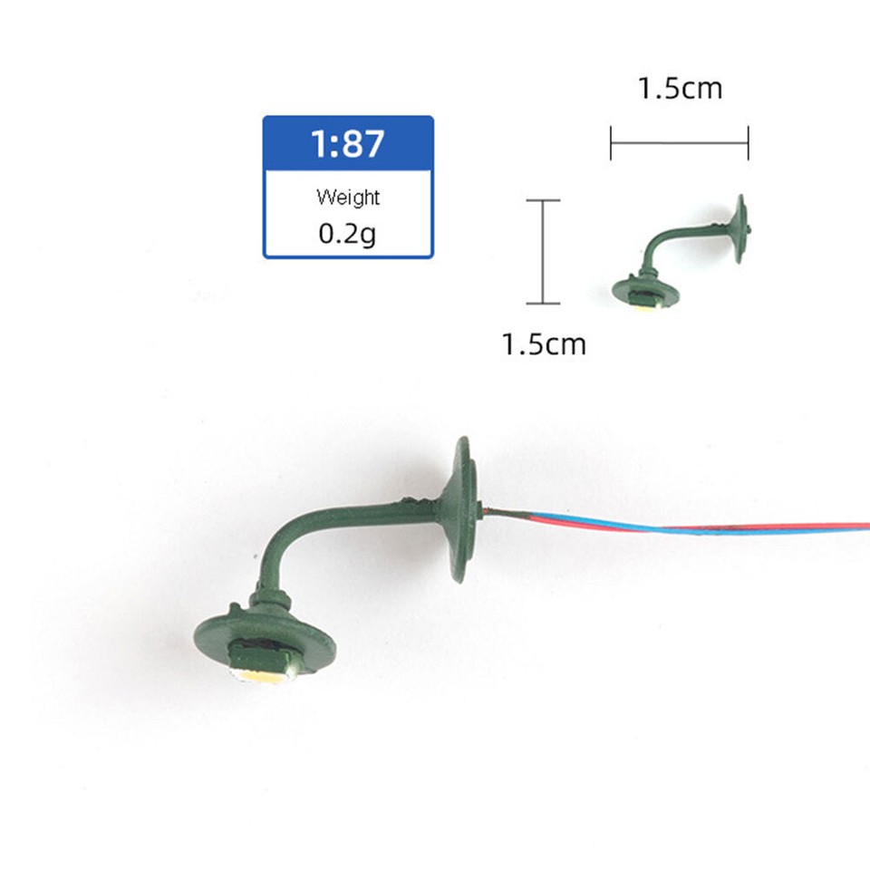 20Pcs OO / HO Scale Street Bracket Light Model Wall Lamp Posts LED ...