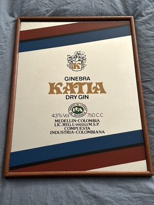 Ginebra KATIA Dry Gin* Vintage Alcohol Liquor Mirror Sign* Man Cave ...