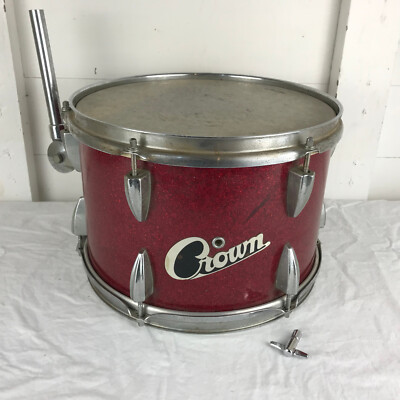 Crown Rack Tom Drum w/ Arm & Key - Red Sparkle Wrap - Japan - 1960s ...