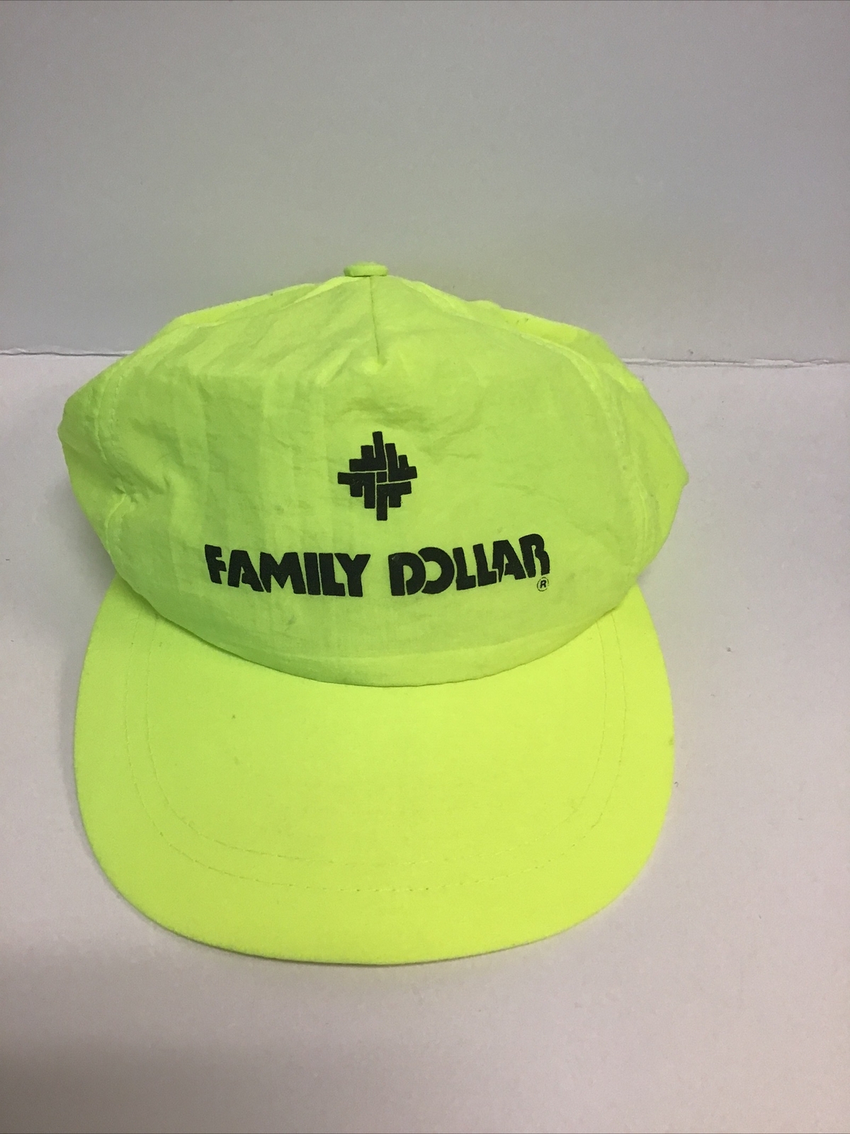 Vintage Family Dollar Neon Yellow 80s Snapback Hat D… - Gem