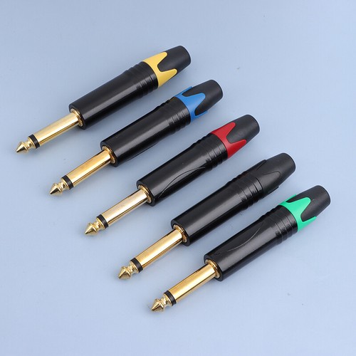 6.35 Mm Gold-plated Microphone Audio Plug Mute Plug Connector Jack Mono ...