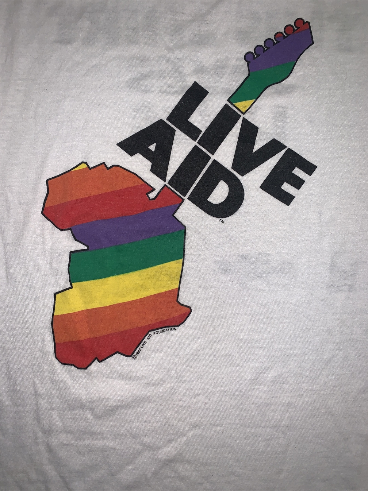 Vintage 1985 LIVE AID Concert Pride Flag Screen Stars… - Gem