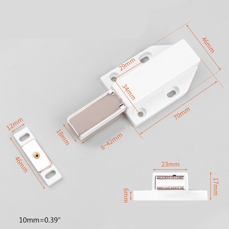 Safe Push for Rebound Self-locking Device Push to Open Catch Lock | eBay