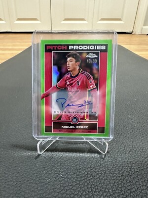 2023 Topps Chrome MLS Soccer Miguel Perez Auto Pitch Prodigies Green ...
