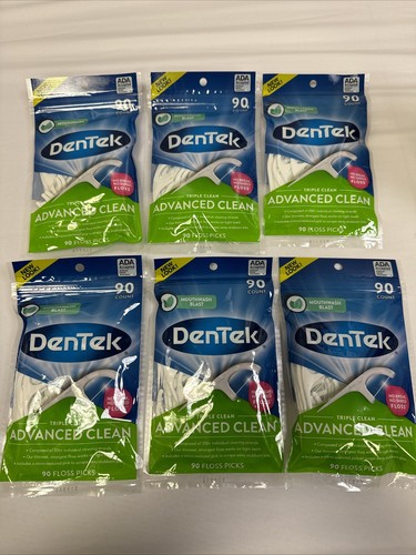 6X DenTek Triple Clean Advanced Clean Floss Picks, Mouthwash Blast 90 ...