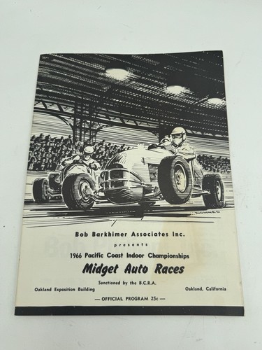 Vintage Midget Auto Races Program Oakland CA 1966 Pacific Coast Indoor ...