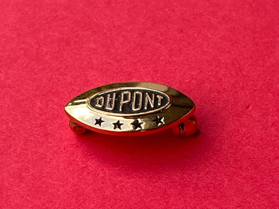 14K LGB Solid Yellow Gold DuPont Company Employee Service Pin Four ...