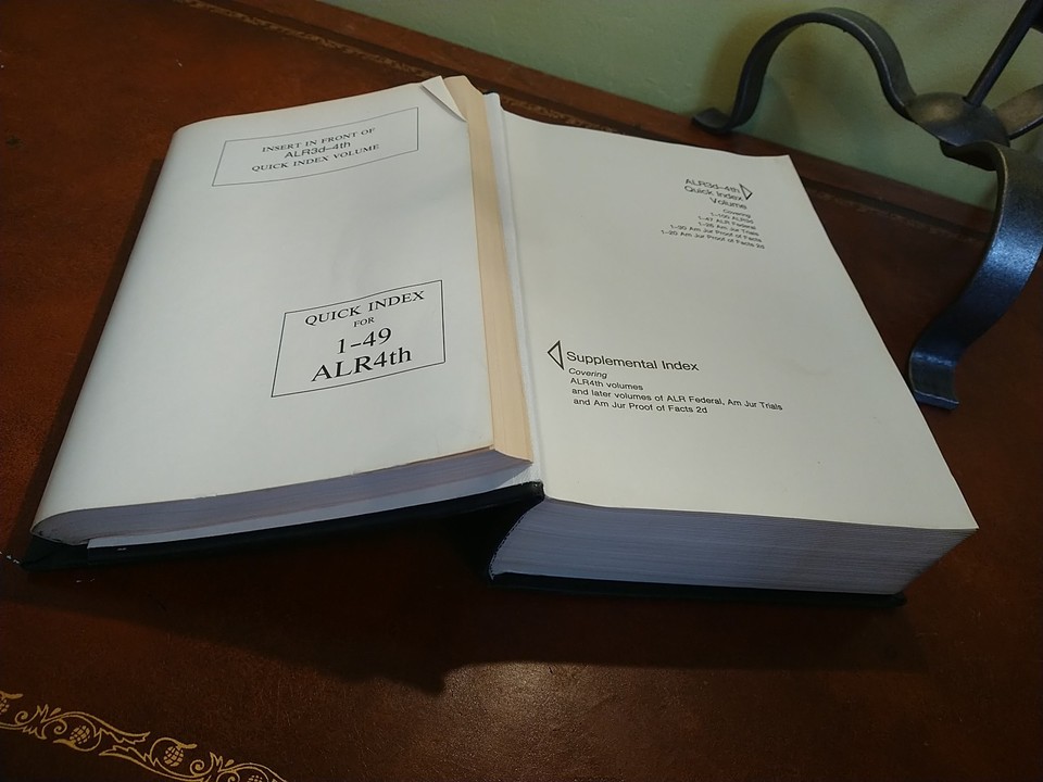 American Law Reports ALR 3d & ALR4th Quick Index Hardcover 1980 Vintage ...