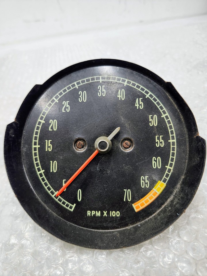 65-67 C2 Corvette Tachometer RPM Gauge Cluster Tach OEM 6500 Redline Un ...