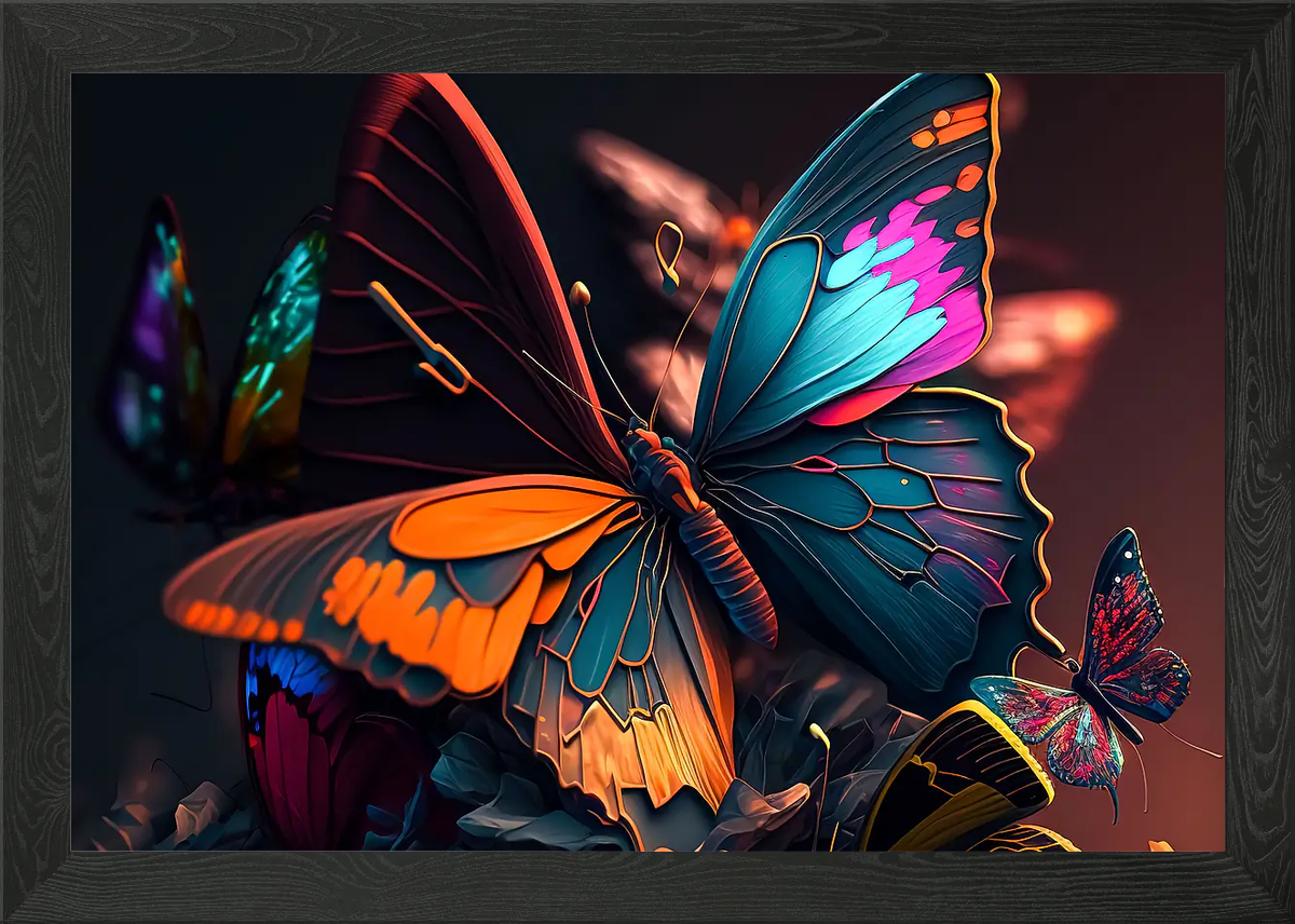 Butterfly Multi Color Framed Wall Art Poster Canvas Print Picture | eBay UK