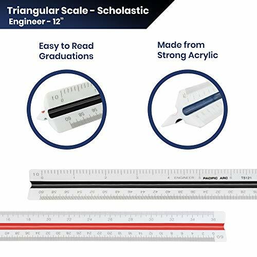 Engineer Triangle Scale Ruler 12 Inch With Etched Markings In Fully ...