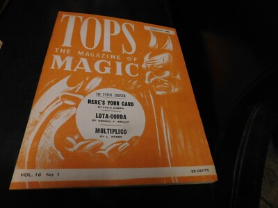 The Tops Magazine Of Magic For Magicians 1951 January | eBay