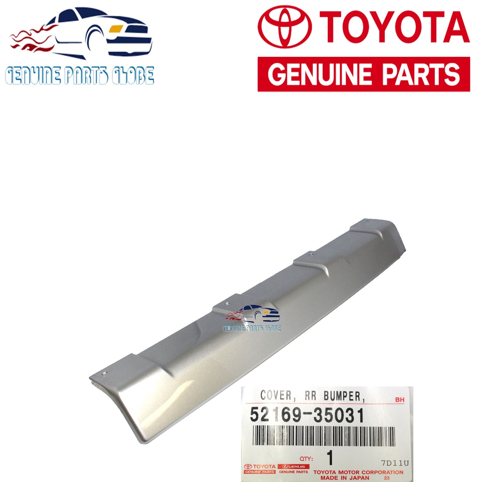 NEW GENUINE 07-14 TOYOTA FJ CRUISER GRAY REAR CENTER BUMPER COVER 52169 ...