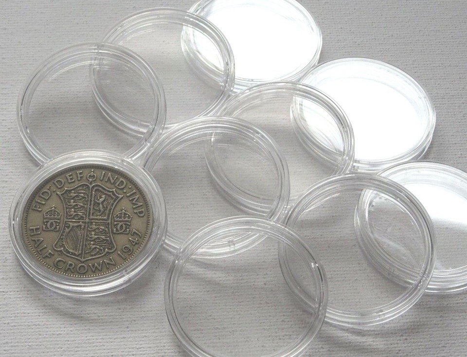 COIN CAPSULES Round Sizes 16.5 mm- 42mm -Good Quality - 5/ 10/20/30/50 ...