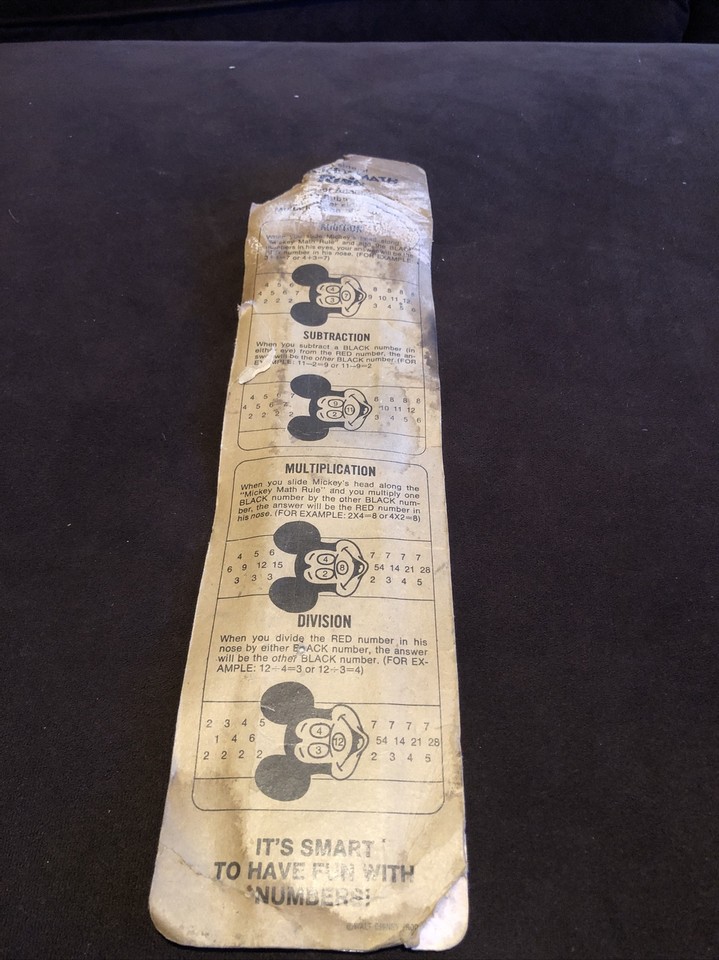 Disney Vintage Sealed New Mickey Mouse Math Slide Rule Alco C | eBay