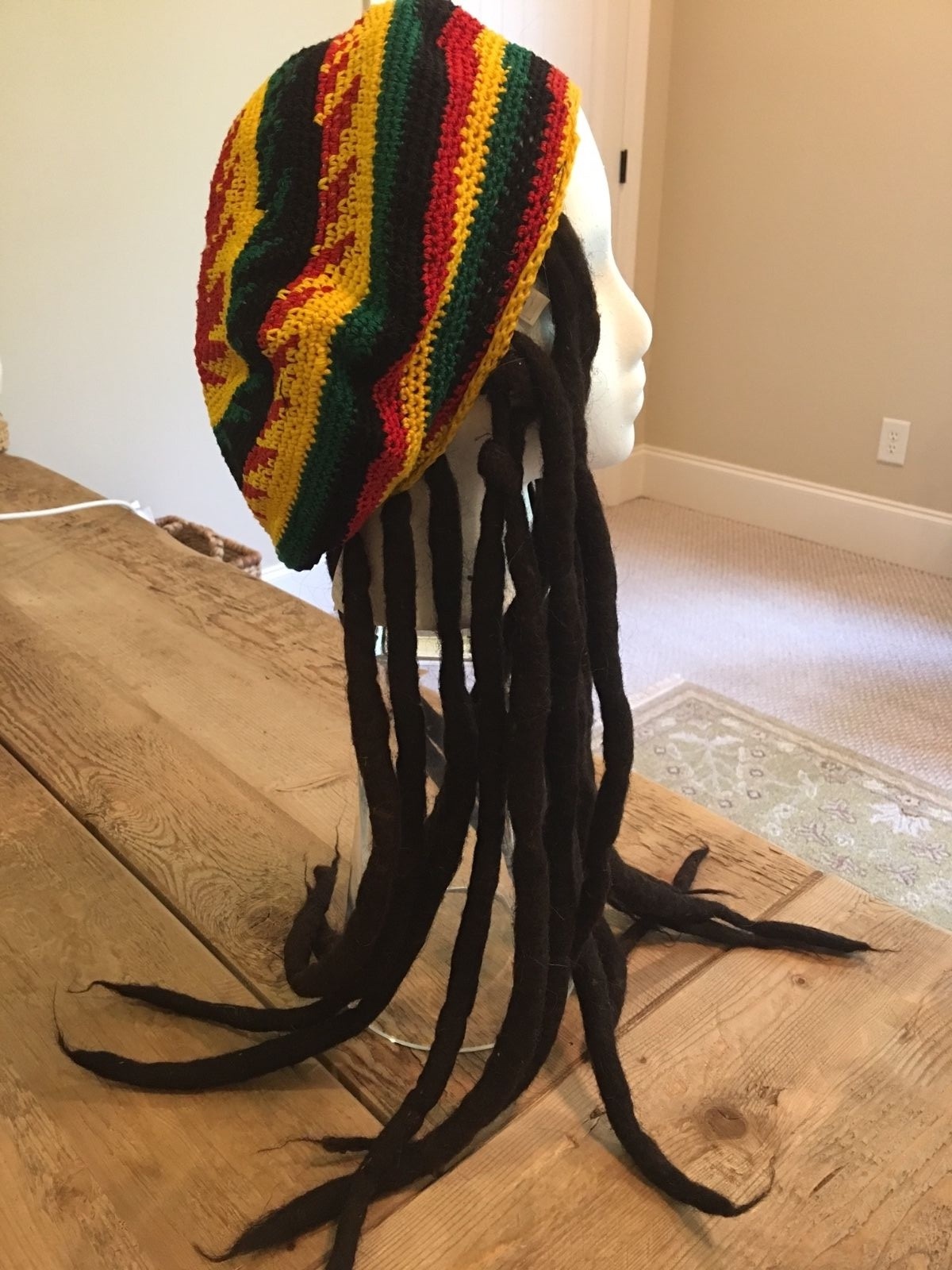 Rasta dreadlocks dreads Jamaica hat costume theatrica… - Gem