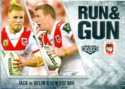 2016 NRL Elite Run & Gun Card RG 26/32 Jack De Belin & Ben Creagh ...