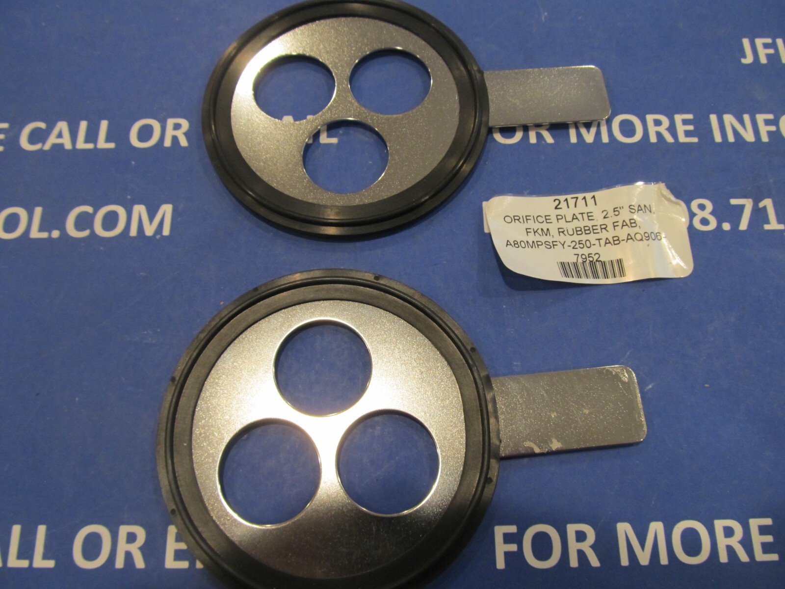 Tabbed Orifice Plate 2.5"TC, w/3 Hole 7/8" Viton/SS, A80MPSFY-250-TAB ...