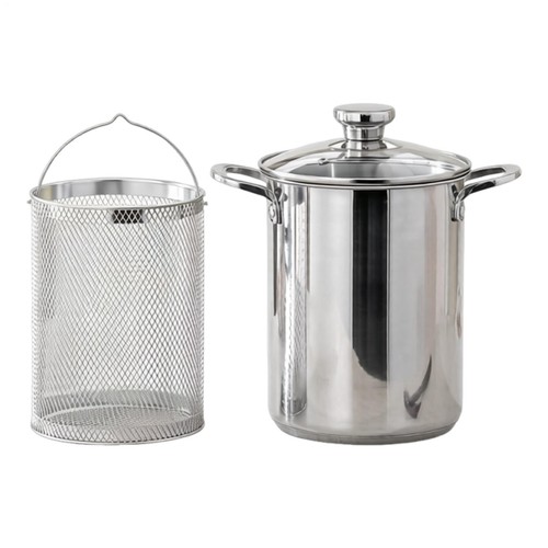 Pasta Pot 4L Stainless Steel Saucepan Spaghetti Cooker Steamer for Home ...