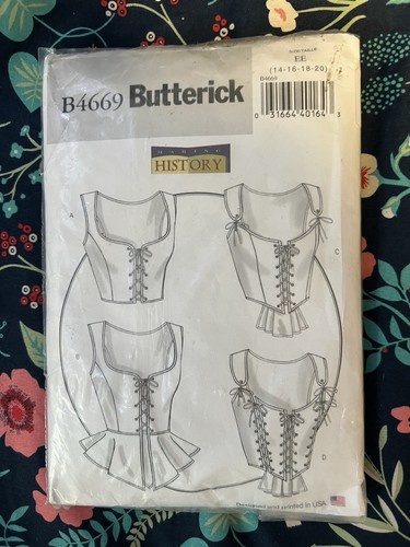Misses' Corsets Costumes Size 14 16 18 20 Butterick 4669 Uncut Pattern ...