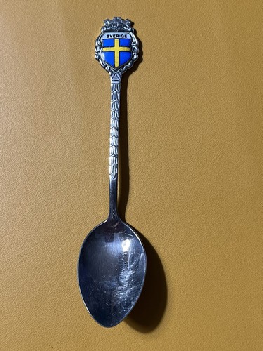 Sverige Sweden Vintage Souvenir Spoon Collectible Signed Antika on back ...