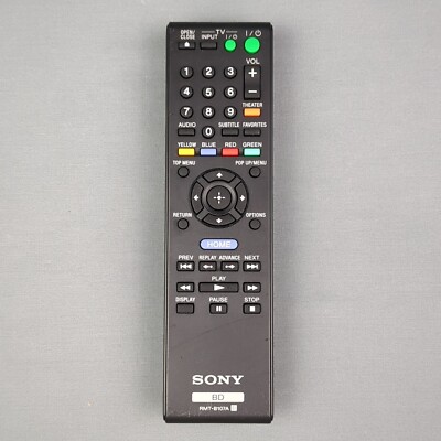 Sony RMT-B107A BD Remote BLU RAY DVD Player BDP-S570 BDP-S370 BDP-BX37 ...