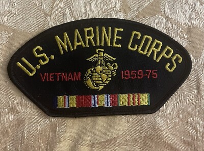 MILITARY PATCH- USMC MARINE CORP VETERAN VIETNAM- LARGE HAT PATCH- 3" X ...