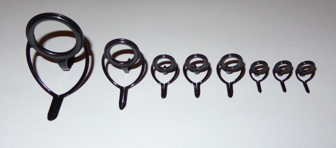 New Set 8 Batson Alps XBUDLG Black Aluminum Oxide Spinning Fishing Rod ...