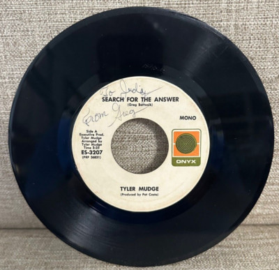 EXTREMELY RARE 7" 45RPM Vinyl Record: Tyler Mudge - Search for the ...