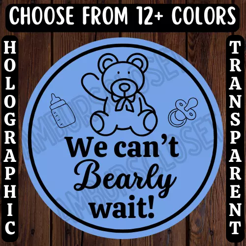 40 BEAR BABY SHOWER STICKERS 2" ROUND LABELS SEALS SCRATCH RESISTANT ...