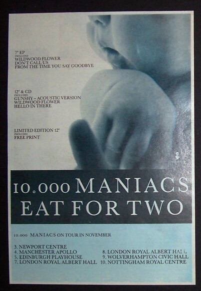 10,000 Maniacs Eat For Two UK Tour Dates 1989 Small Poster Type Advert ...
