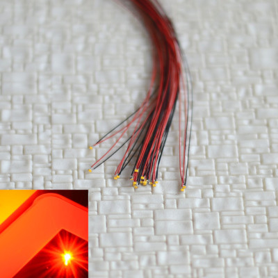 10 x pre wired SMD LEDs #0402 red nano pre-solder ed micro lighting ...