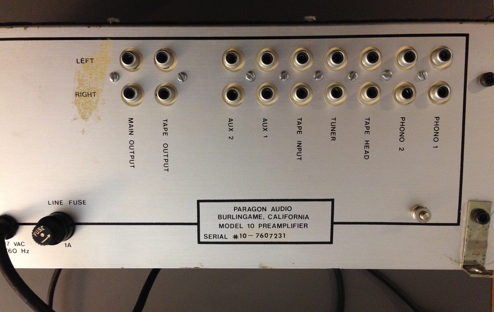 Vintage and Rare Paragon Audio Preamplifier Model 10 - Only 50 ever ...