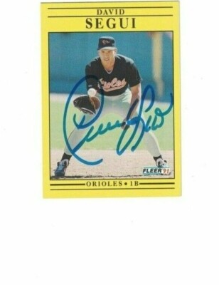 DAVID SEGUI SIGNED IP FLEER 1991 #492 BALTIMORE ORIOLES AUTO | eBay
