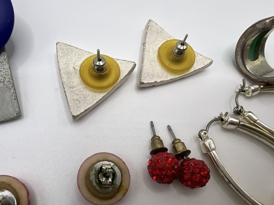 Vintage Costume To Now Earrings 10 Pc Lot Pierced Rhinestone Hoops ...