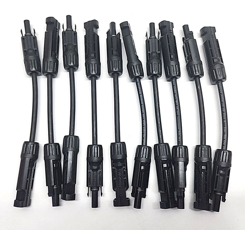 10pk 8" 12 AWG Solar Panel Photovoltaic Extension Cable w/Male Female ...
