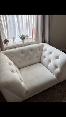 Cuddle Chair Cream/white | eBay UK