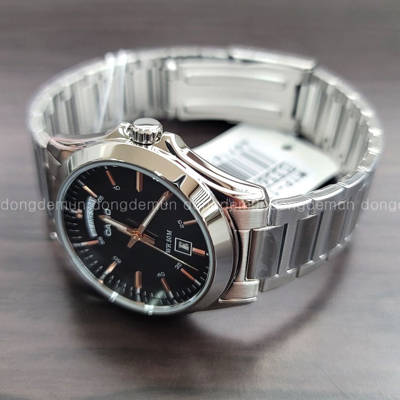 Casio Analog Silver Metal Band Black Men MTP-1370D-1A2DF Watch Original ...